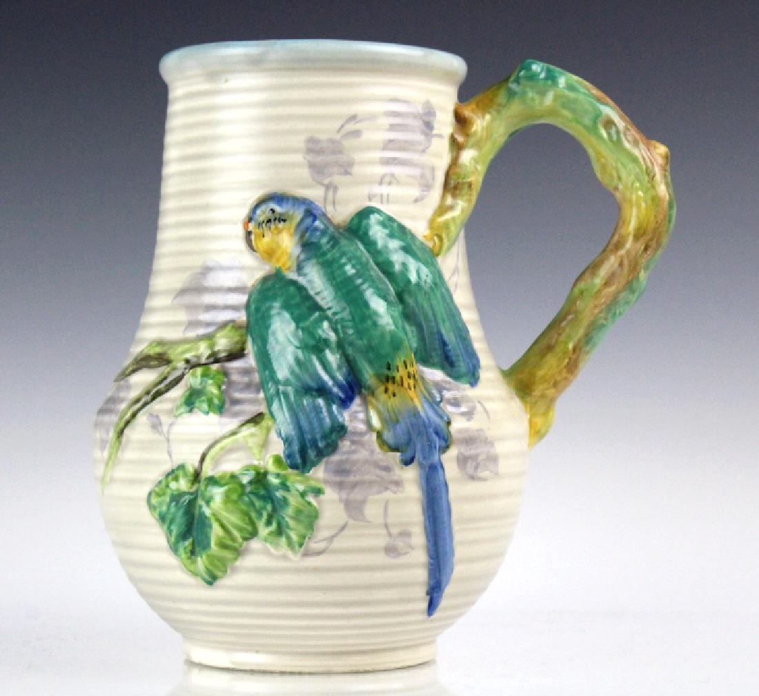 Clarice Cliff Raised Parrot Art Pottery Ewer Jug