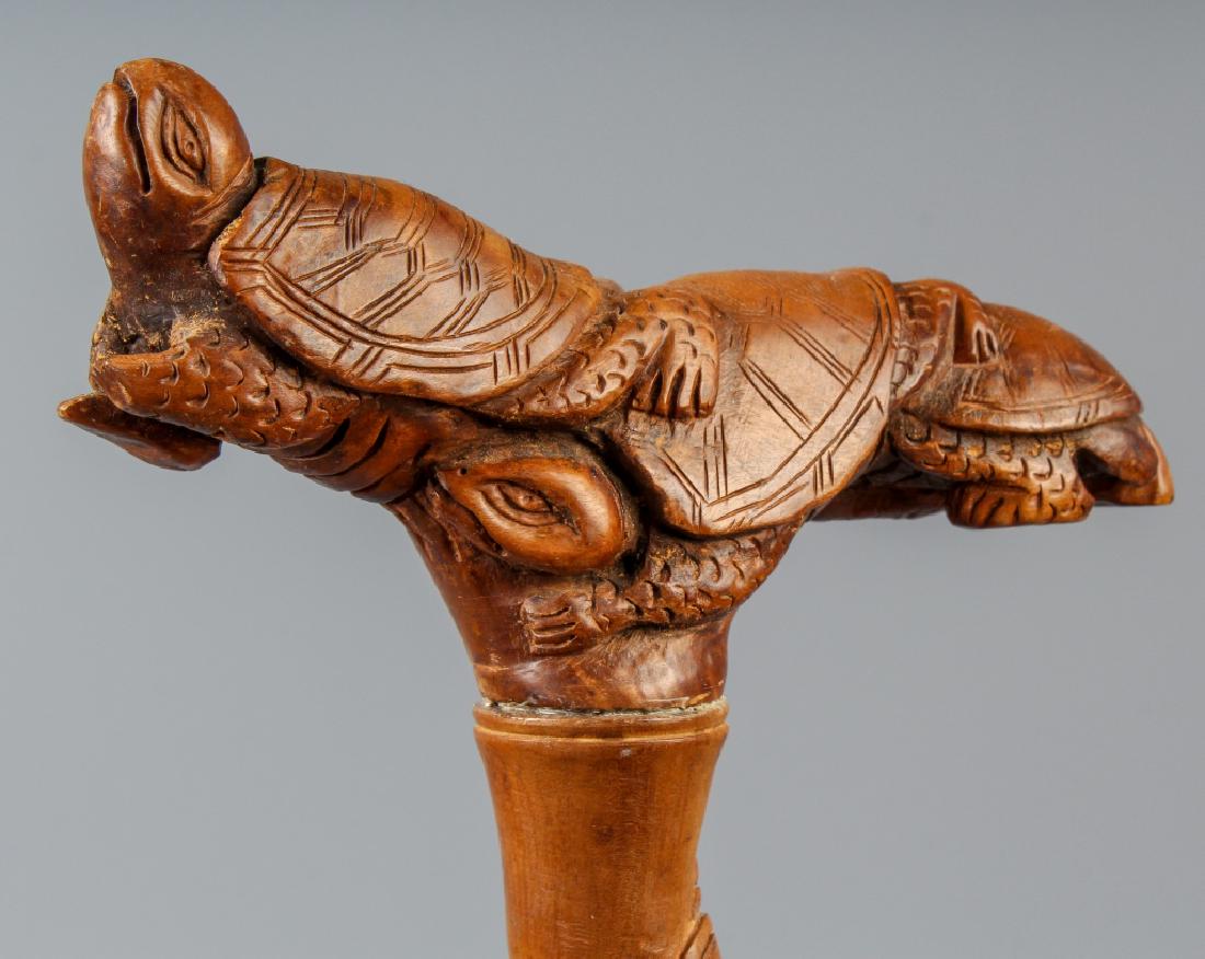Antique Carved Wood Tortoise Turtle Walking Cane - Mar 28, 2018 | Hill ...