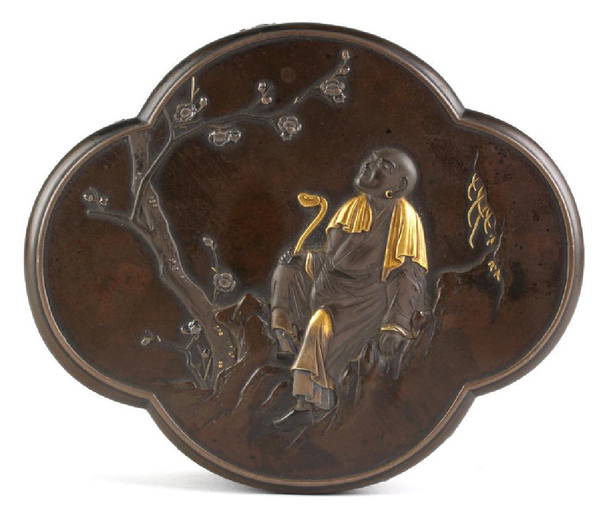 Meiji Period Fine Japanese Silver Gold Bronze Box