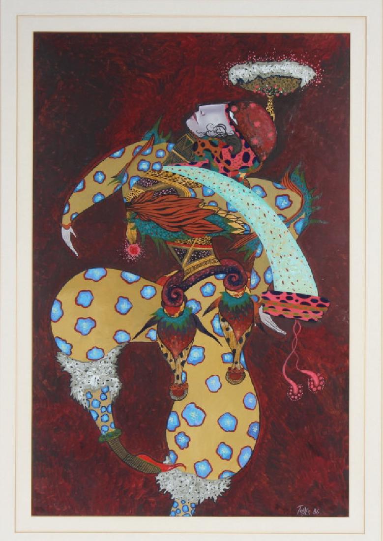 Toller Cranston (1949-2015) Canadian Oil Art Painting