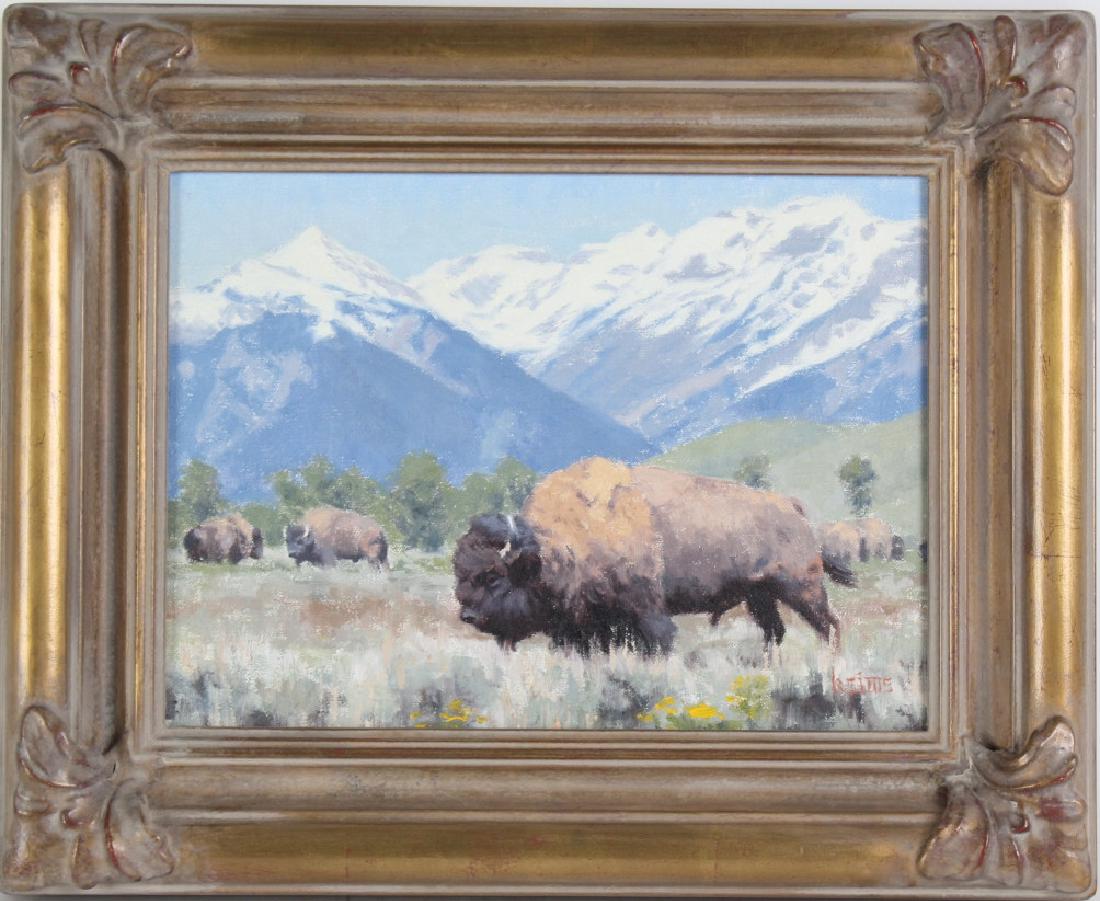 Kyle Sims American Buffalo Landscape Oil Painting