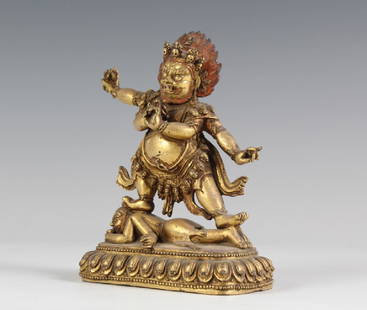 Nepalese Bronze Multi Arm Figural Deity Statue