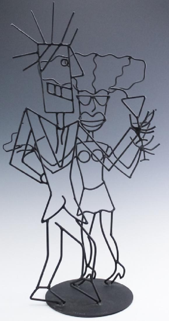 Barrett Debusk Whimsical Couple Metal Sculpture