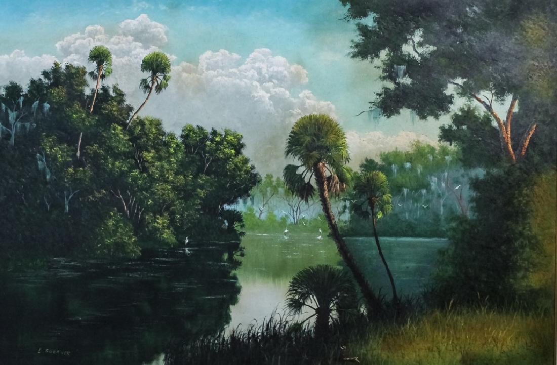 Ellis Buckner Florida Highwaymen Painting 40"X60"