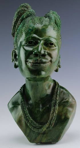 African Shona Zimbabwe Female Verdite Sculpture