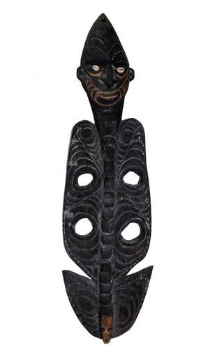 Papua New Guinea Sepik 28" Basket Hook Wood Figure