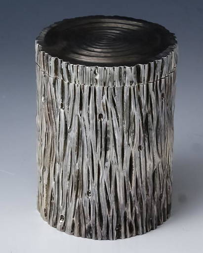 Tiffany Mexico Sterling Silver Tree Trunk Canister