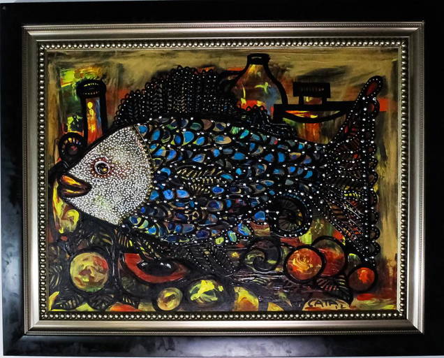 Hector Cata B.1947 Cuban American Fish Painting