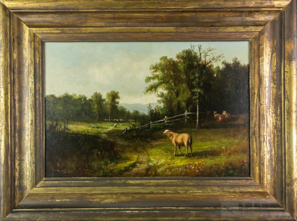 Antique W. Webber Pastoral Landscape Oil Painting - Feb 26, 2020 | Hill ...