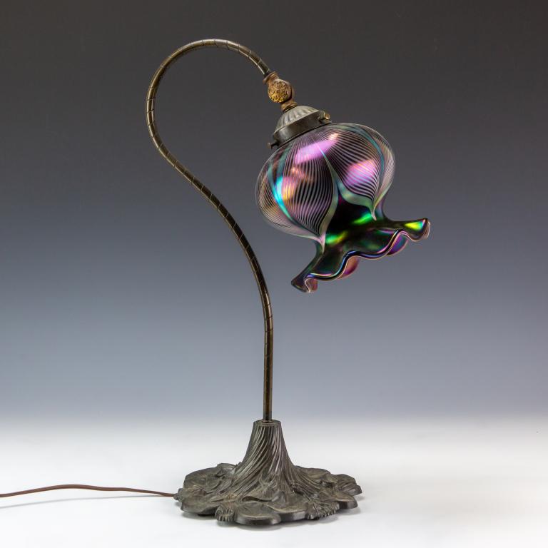 Signed Stuart Abelman Studio Art Glass Table Lamp