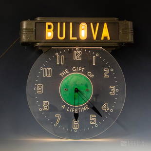 Vintage Bulova Illuminated Advertising Wall Clock