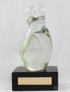 Italian Murano Eye Glass Sculpture By Pino Signoretto Famous Artist