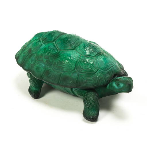 Bohemian Deco Malachite Glass Turtle Tortoise Box