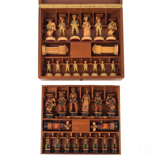 Anri Far West 32 Pc Cowboys And Indians Chess Set