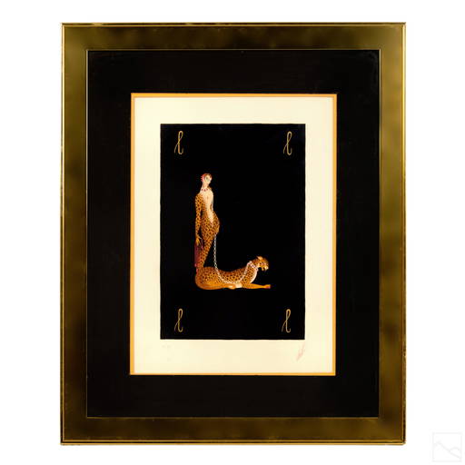 Erte Romain De Tirtoff Signed Ap Alphabet Letter L