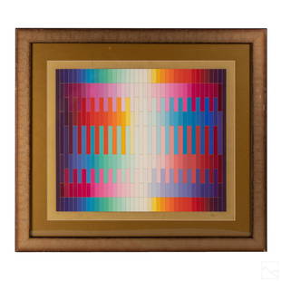 Yaacov Agam; 20thc. Modernist Kinetic Tapestry