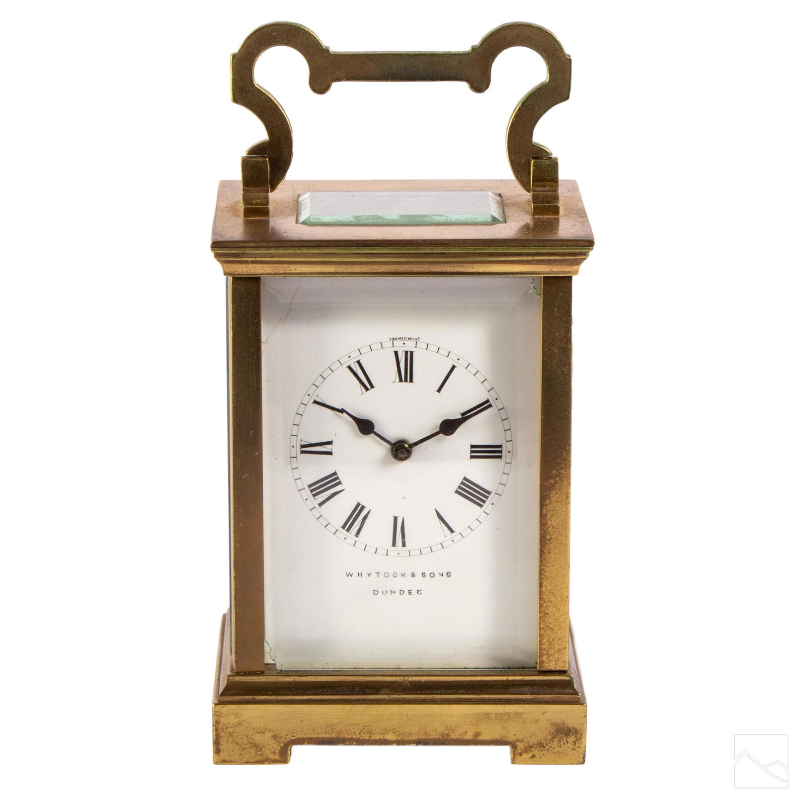 Whytock & Sons Dundee Antique Brass Carriage Clock