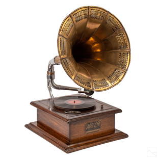 Rca Victor Antique Gramophone Phonograph & Records