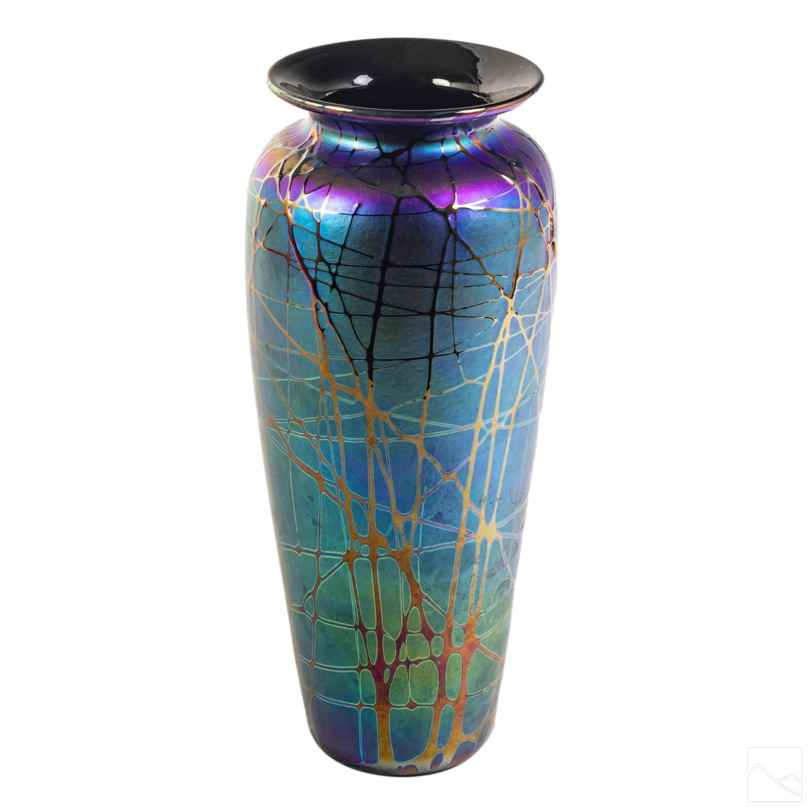 Stuart Abelman Signed Modern Iridescent 13" Vase