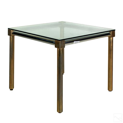 Mid Century Modern Chrome Brass Dining Room Table