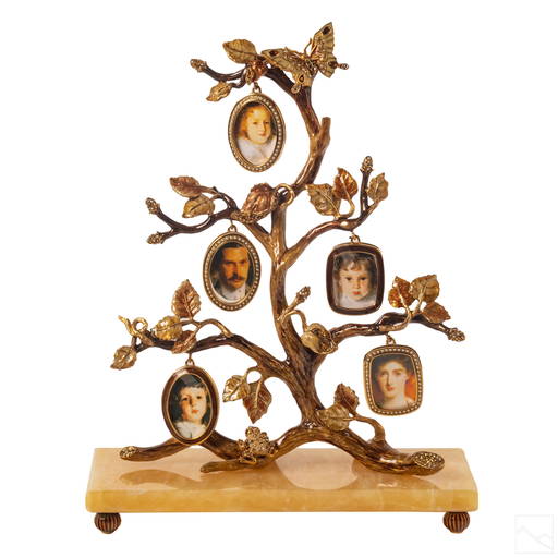 Jay Strongwater Family Tree Photo Frame Sculpture
