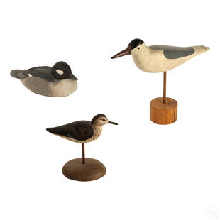 1990s James Haddon Masterfully Hp Wooden Duck Decoys Xw