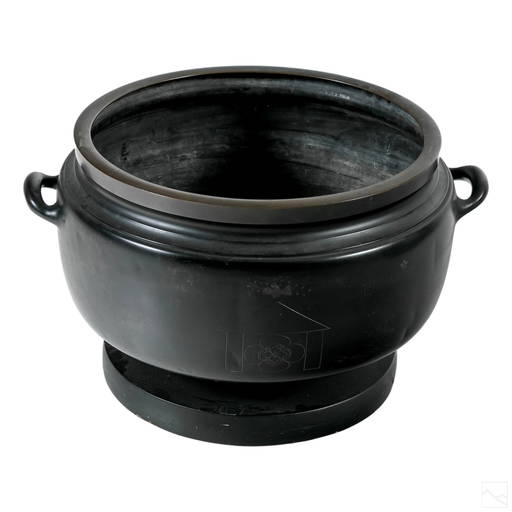 Japanese Cast Bronze Handled 22" Floral Censor Pot