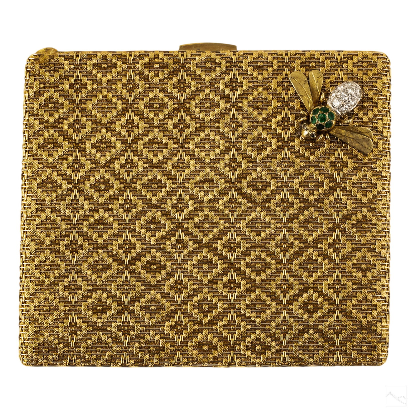 For Auction: Cartier 18k Gold Emerald & Diamond Compact 158gr (#0069 ...