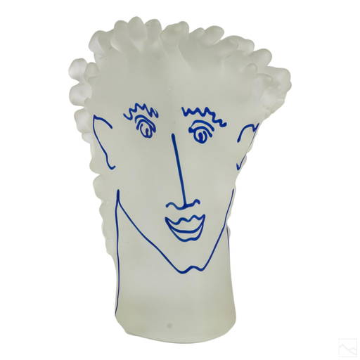 Richard Jolley B.1952 Frosted Glass Face Sculpture