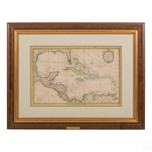 18th Century Florida Gulf Of Mexico Caribbean Map