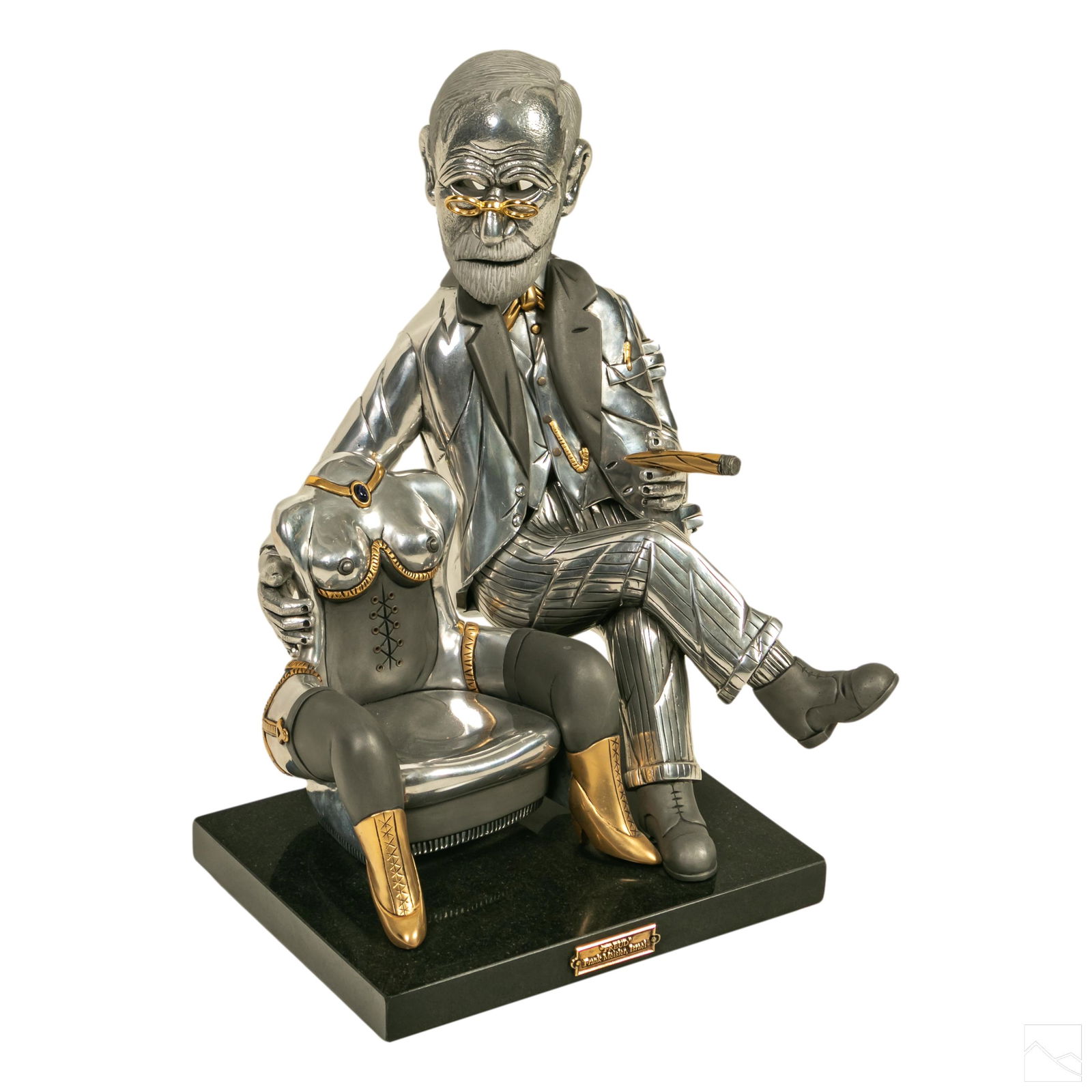 Frank Meisler B.1929 Sigmund Freud Metal Sculpture