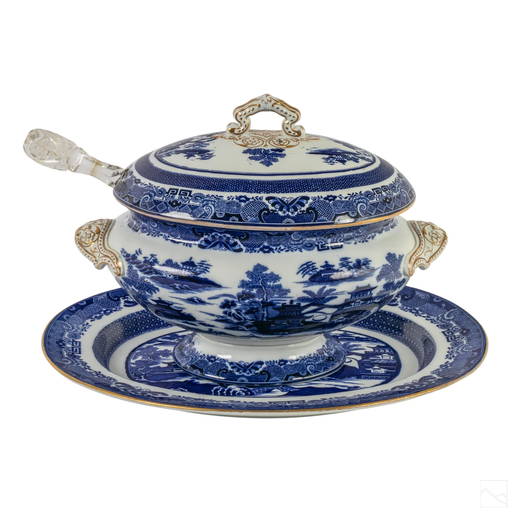 Copeland Spode Antique Porcelain Tureen And Plate