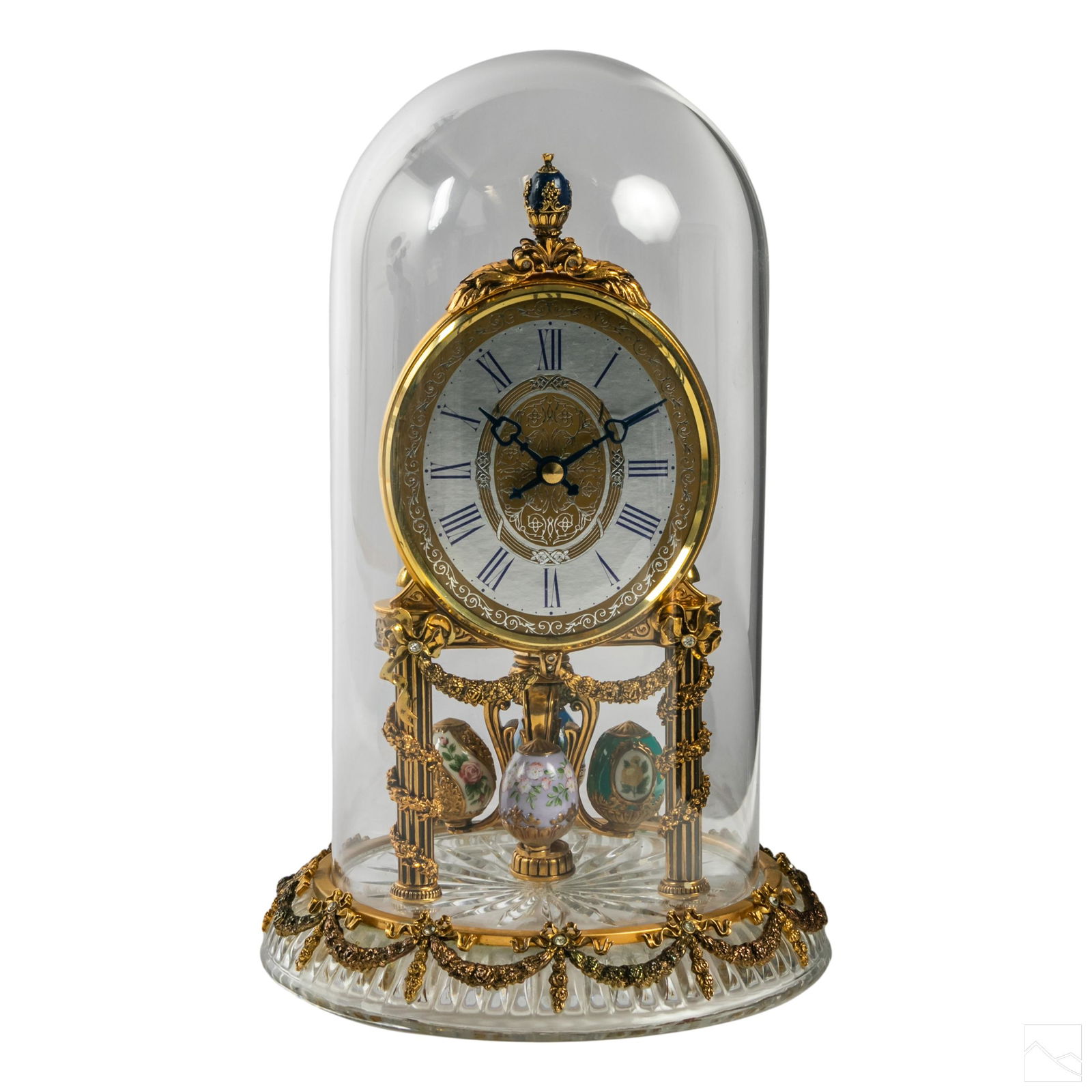 24k Gold Faberge Egg Crystal Clock For All Seasons