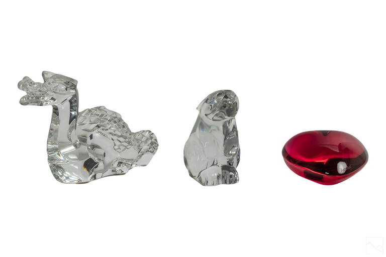 Baccarat French Crystal Paperweight & Figurine Lot