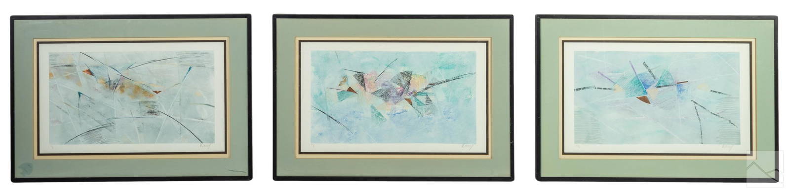 Dejou Kamy (b.1957) Abstract Lithographs Triptych (#0457) on Jan 26 ...