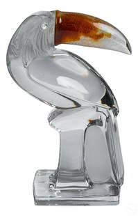 Daum Pate De Verre Signed Crystal Bird Toucan Figurine. Made In France