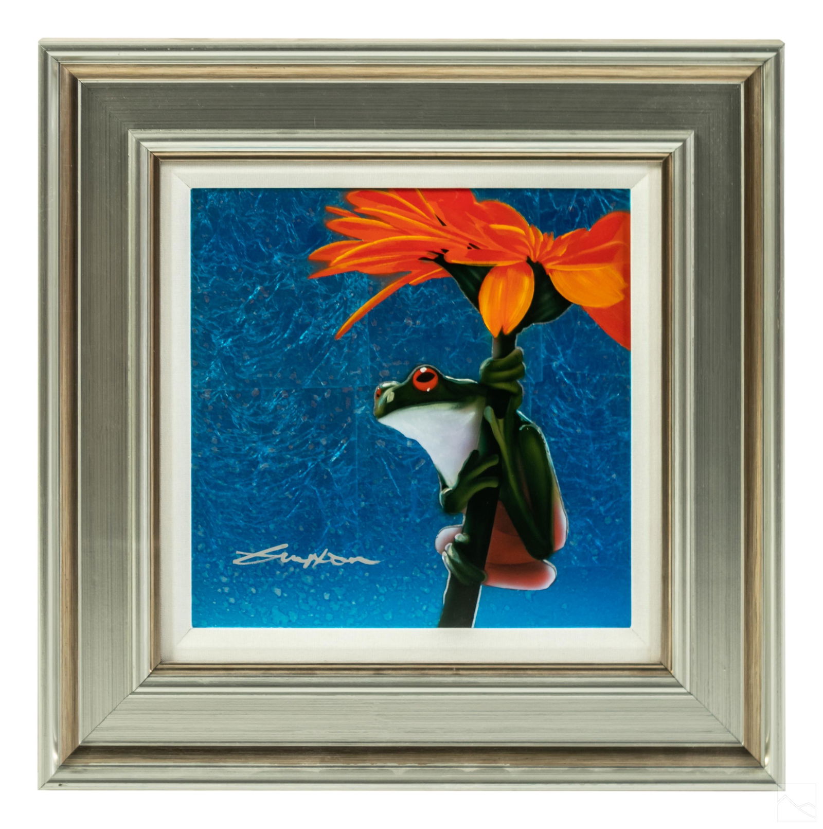 Patrick Guyton (b.1964) Frog & Floral Oil Painting (#0473) on Feb 23 ...