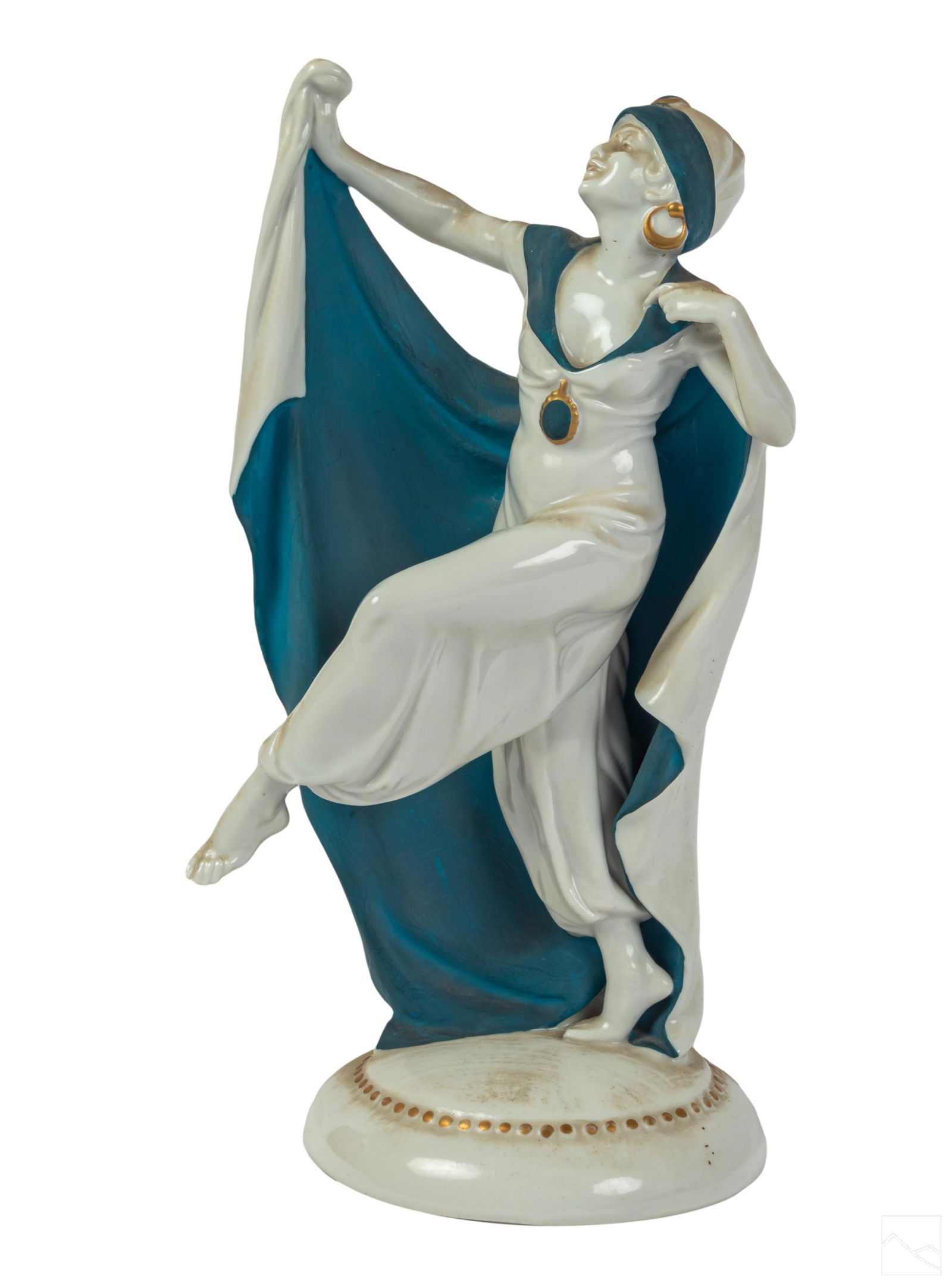 Katzhutte Art Deco Glaze Porcelain Dancer Figurine (#0735) on Feb 23 ...