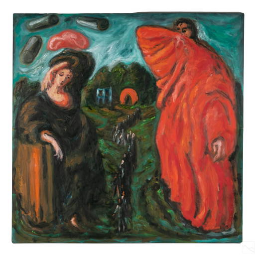 Roberto Barni (b.1939) Surrealist Figural Painting (#0120) on May 25 ...