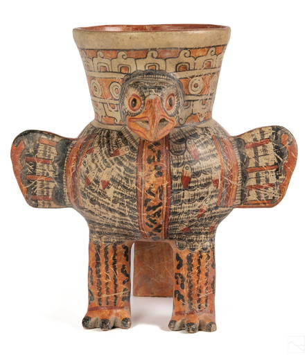 Pre Columbian Aztec Eagle Figural Painted Vessel (#0144) on May 25 ...