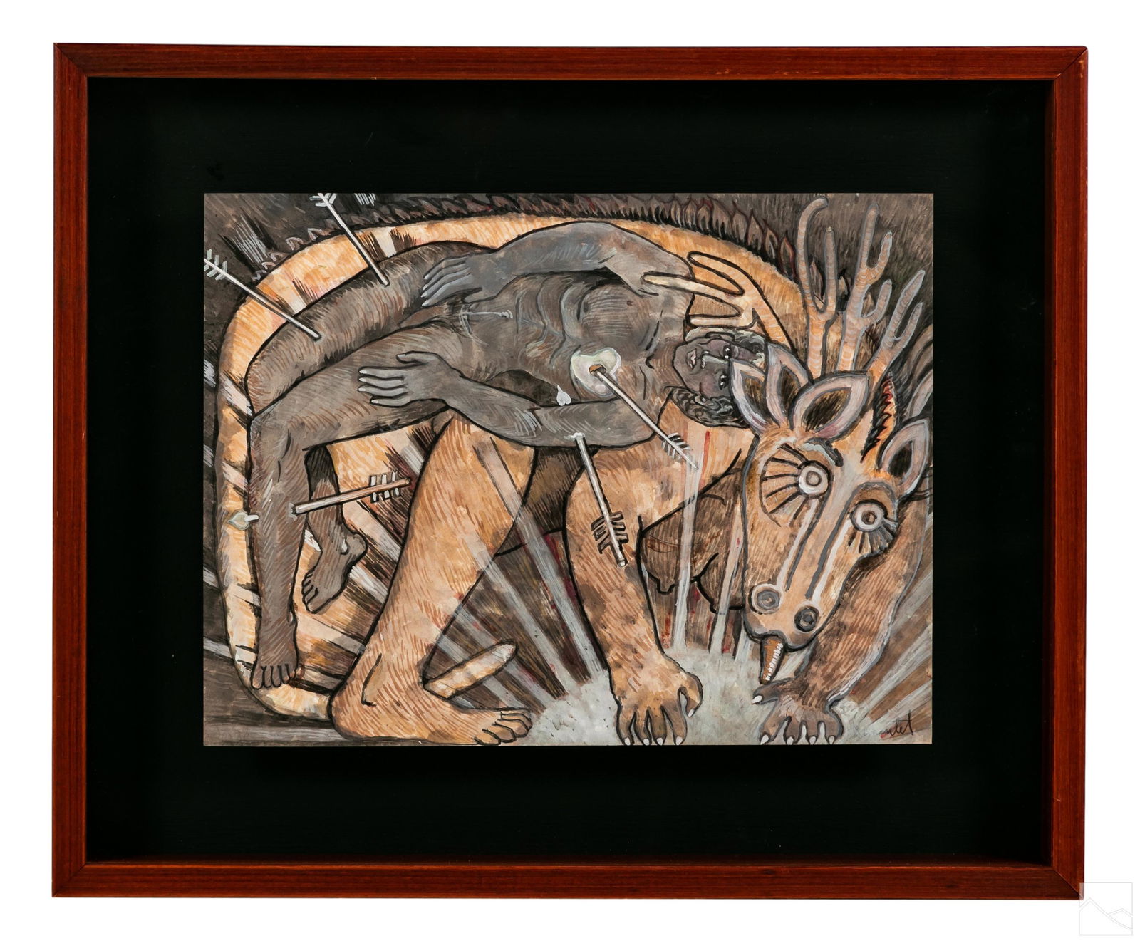 Rodrigo Pimentel b.1945 Abstract Figural Painting (#0399) on May 25 ...