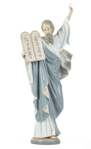 Lladro Porcelain Moses & Ten Commandments Figurine Lladro Porcelain Moses & Ten Commandments Figurine