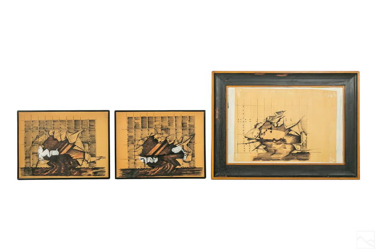 Dante Ferretti b.1943 E LA NAVE VA Modern Triptych (#0165) on Jun 29 ...