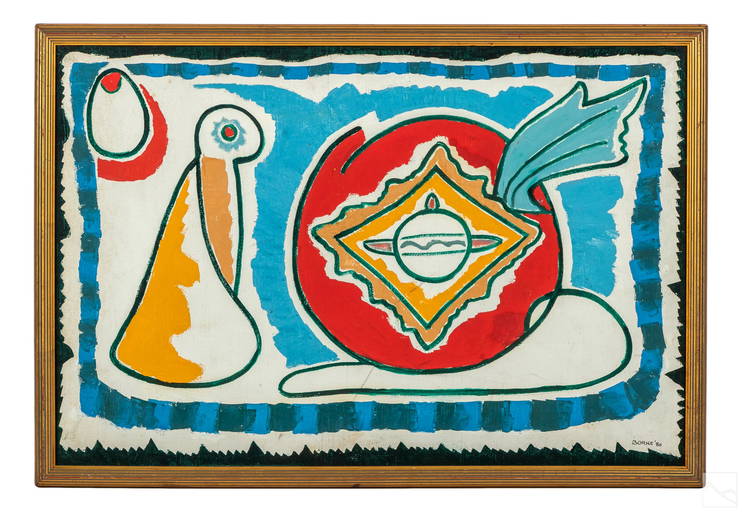 Mortimer Borne 1902-1987 Abstract Figural Painting (#0359) on Jun 29 ...