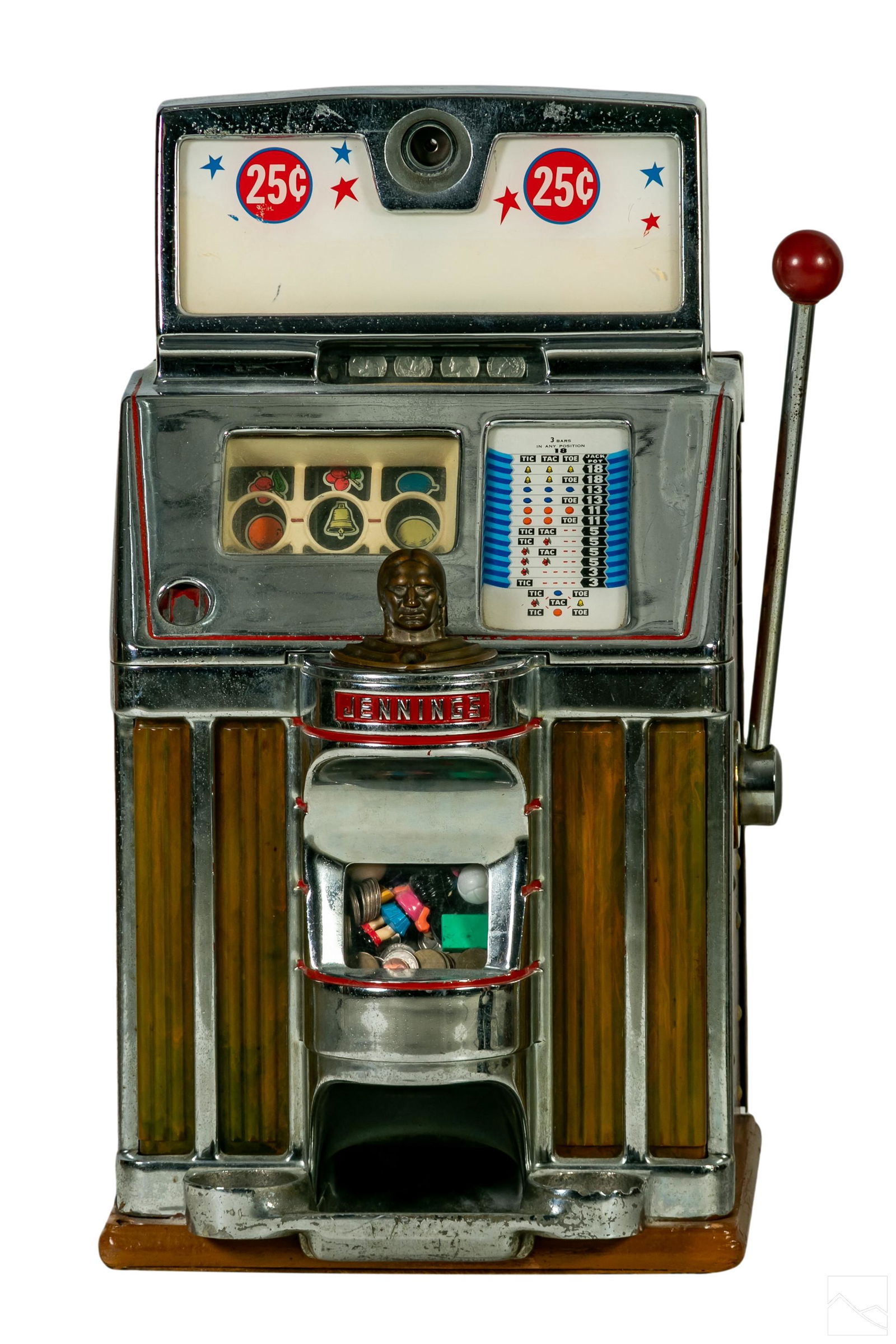 Jennings Governor Chief 25 Cents Coin Slot Machine
