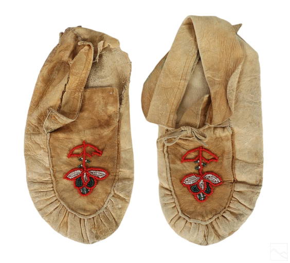 Native American Indian Beaded Moccasin Slippers