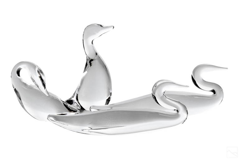 Steuben American Crystal Wildlife Duck Sculptures