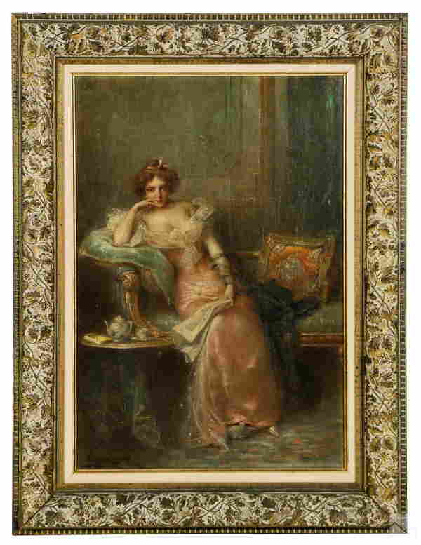Henri Adrien Tanoux 1865-1923 Portrait Painting (#0143) on Jan 25, 2023 | Hill Auction Gallery in FL