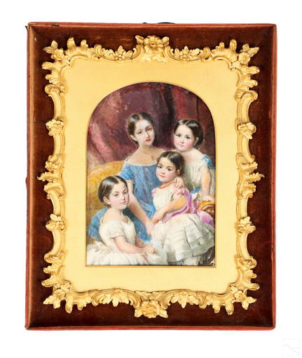 Alicia Laird 19c Antique Female Portraits Painting
