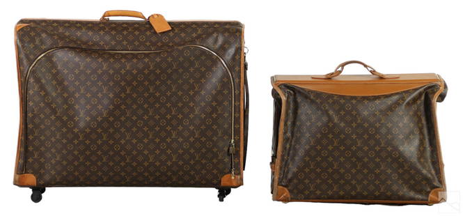 Louis Vuitton Lv Designer Suitcase And Garment Bag